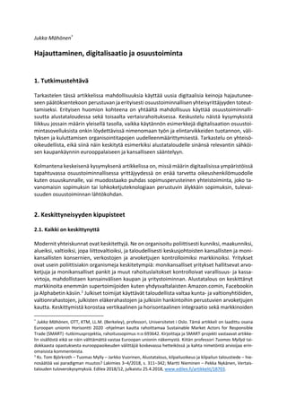 Mahonen hajauttaminen digitalisaatio ja osuustoiminta 10102018 | PDF