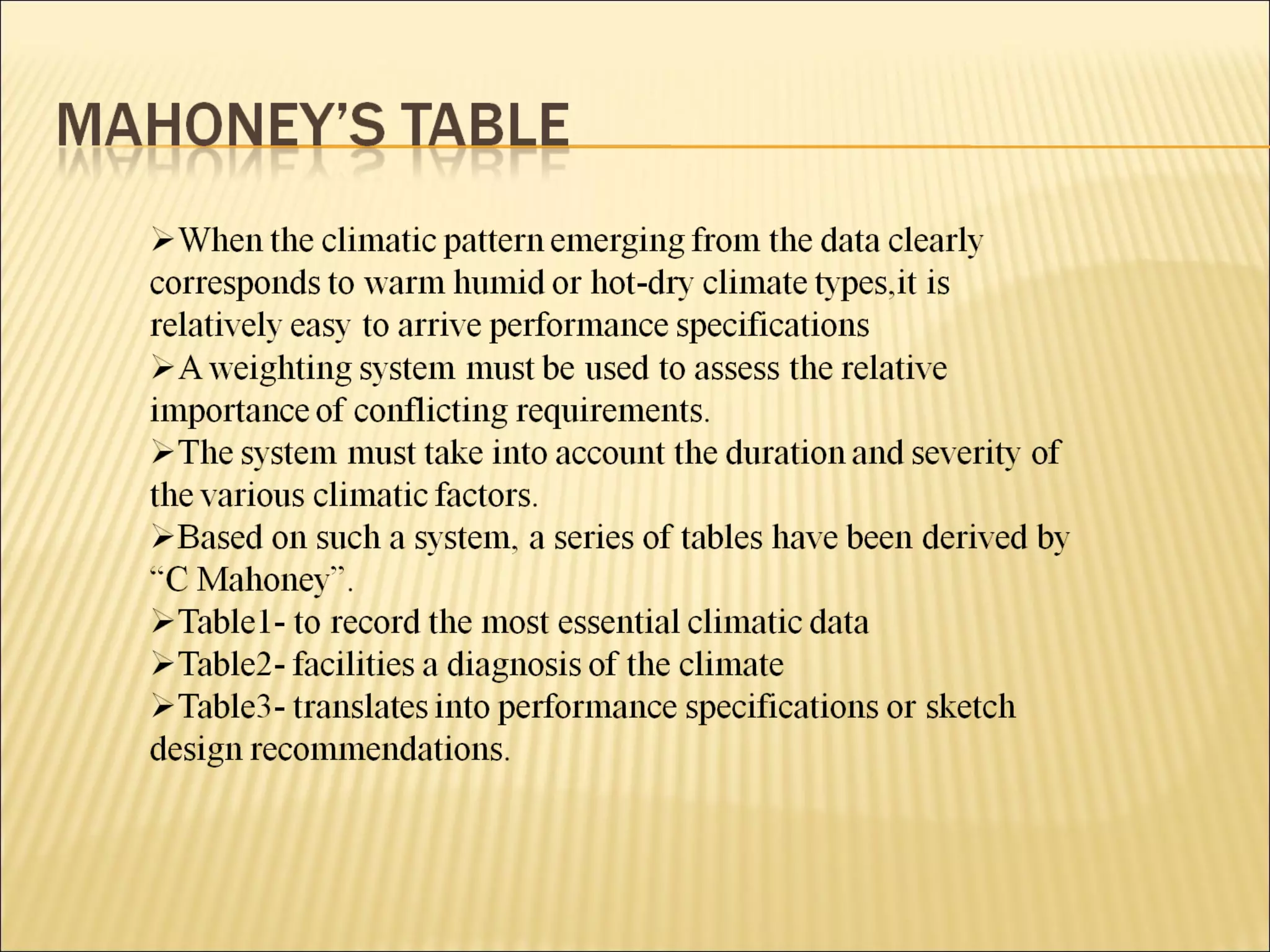 Mahoney's table | PPT