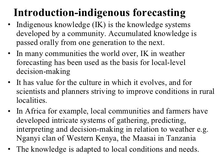 Henry Mahoo: Roles of local and indigenous knowledge weather forecast…