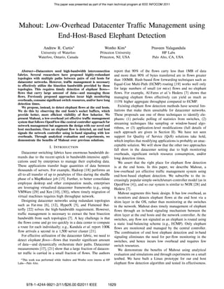 Mahout low-overhead datacenter traffic management using end-host-based elephant detection | PDF