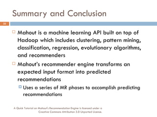 A Quick Tutorial on Mahout’s Recommendation Engine (v 0.4) | PPT