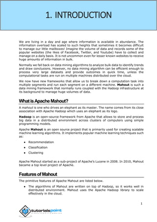 Mahout tutorial | PDF