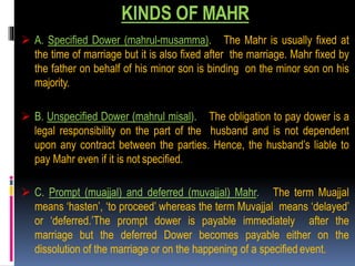 Mahr (Muslim Law) Presentation by N Muthukrishnan, Ph.D | PPT