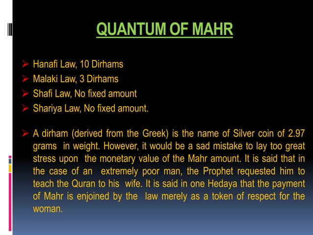 Mahr (Muslim Law) Presentation by N Muthukrishnan, Ph.D | PPT