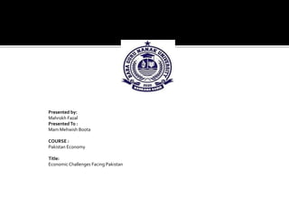Economic Challenges Facing Pakistan...ppt