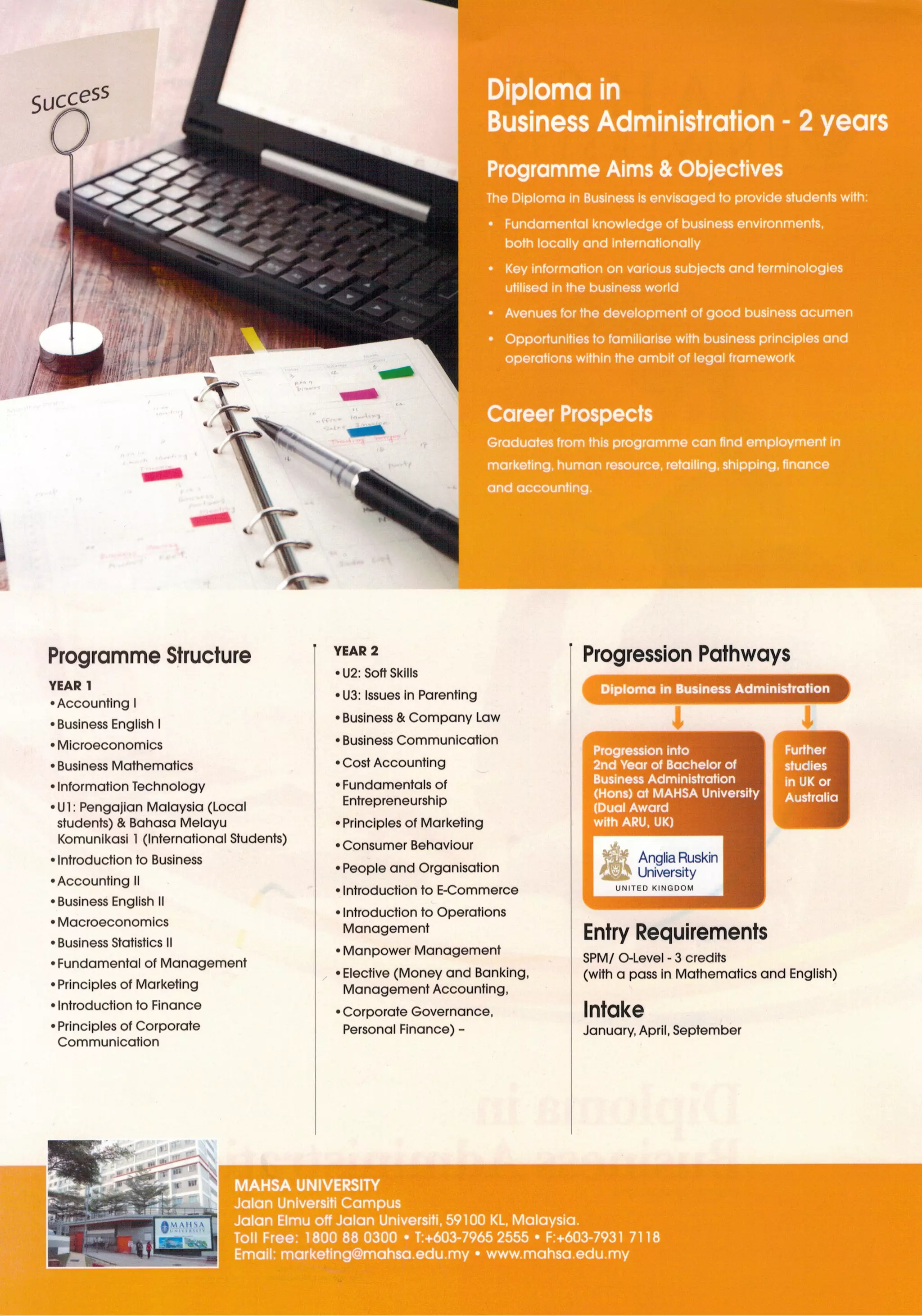 Mahsa diploma business brochures 2015 | PDF