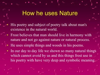 Robert Frost as a Nature poet | PPTX