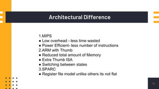 RISC processors: MIPS, ARM and SPARC | PPTX