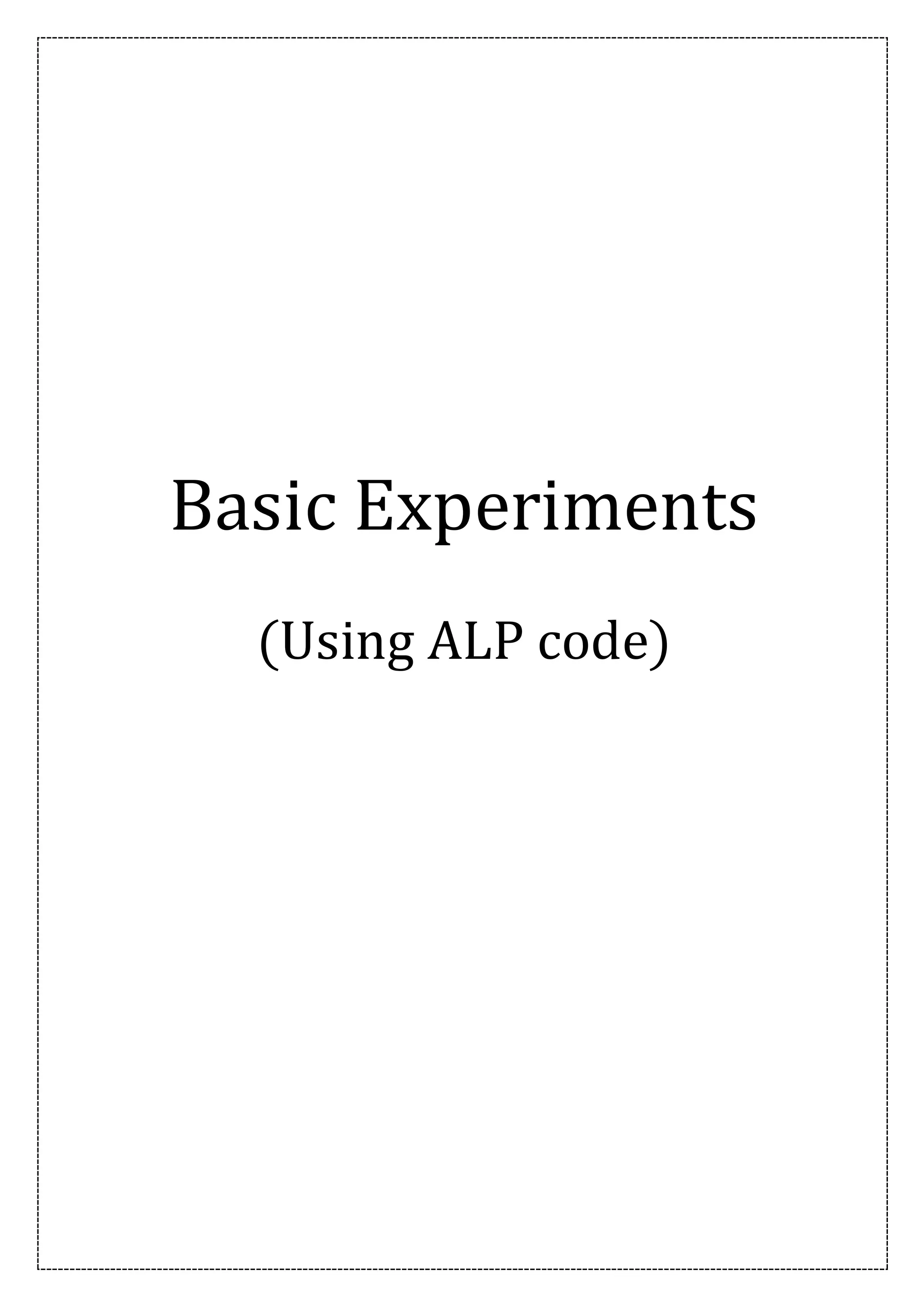 Maicrocontroller lab basic experiments | DOCX | Programming Languages | Computing