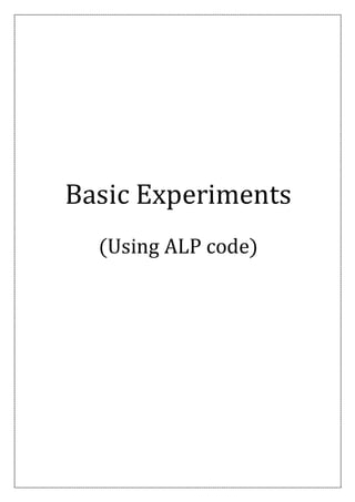 Maicrocontroller lab basic experiments | DOCX | Programming Languages | Computing