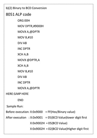 Maicrocontroller lab basic experiments | DOCX | Programming Languages | Computing