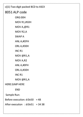 Maicrocontroller lab basic experiments | DOCX | Programming Languages | Computing