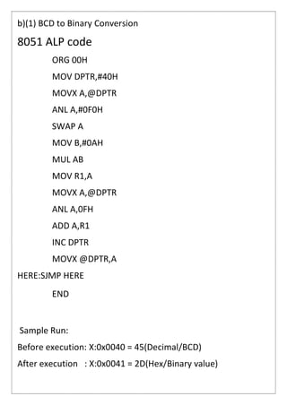 Micro Controller lab basic experiments (1) | PDF