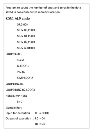 Micro Controller lab basic experiments (1) | PDF
