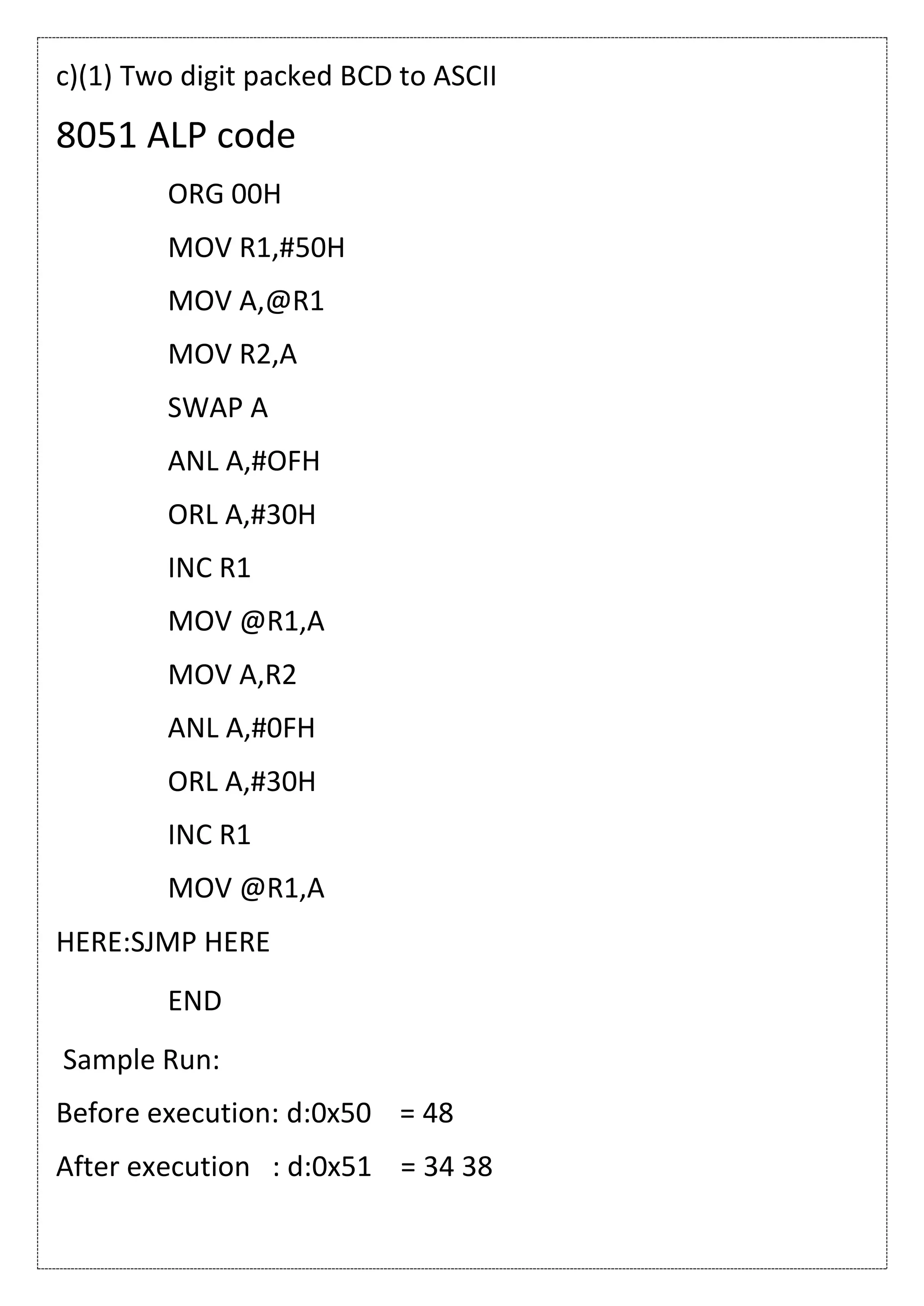 Maicrocontroller lab basic experiments | PDF