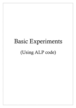 Maicrocontroller lab basic experiments | PDF
