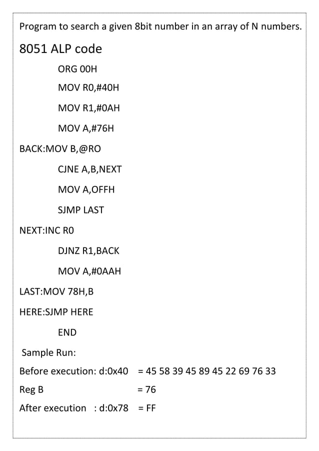 Maicrocontroller lab basic experiments | PDF