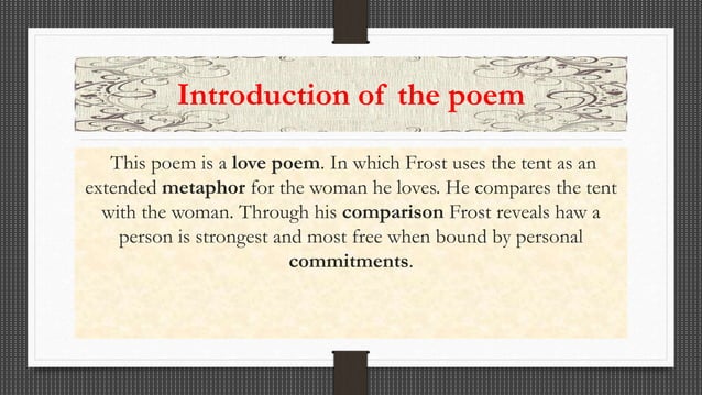 The Silken Tent By Robert Frost | PPT