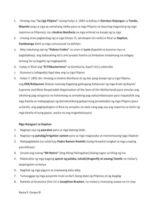 BATAS RIZAL AT MAIKLING TALAMBUHAY NI RIZAL | DOCX