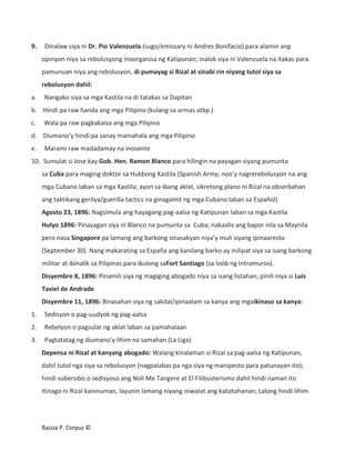 BATAS RIZAL AT MAIKLING TALAMBUHAY NI RIZAL | DOCX