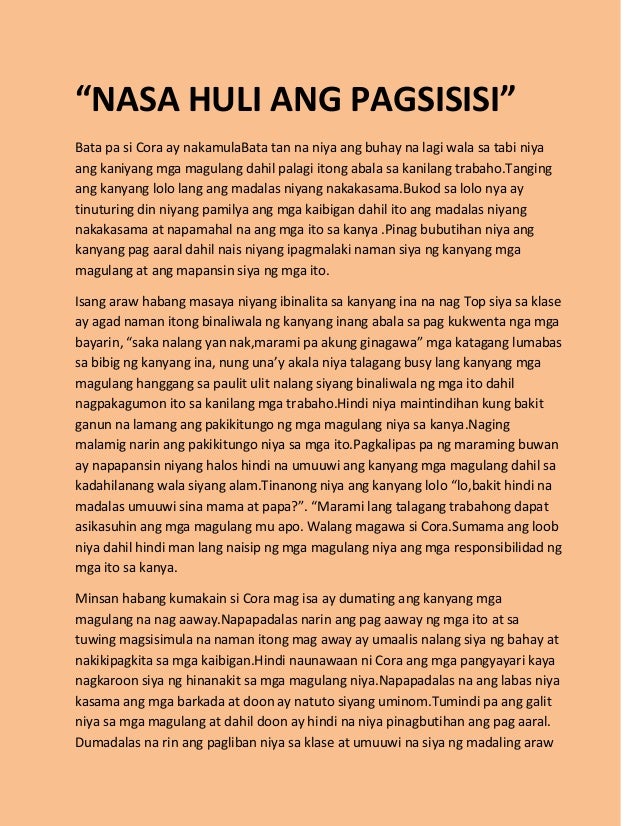 Laging Nasa Bandang Huli Ang Pagsisisi In English | bandangblog