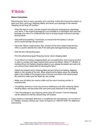 T-Mobile / Return Shipping Label/ | PDF