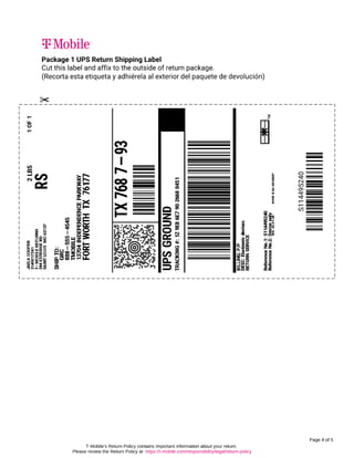 T-Mobile / Return Shipping Label/ | PDF