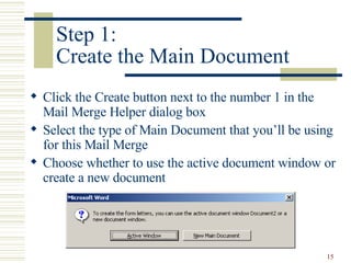 Mail Merge - the basics | PPS
