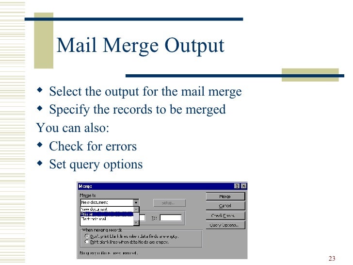 Mail Merge - the basics