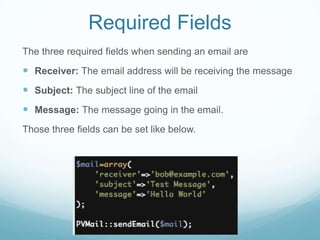 Sending Email Basics PHP | PPTX