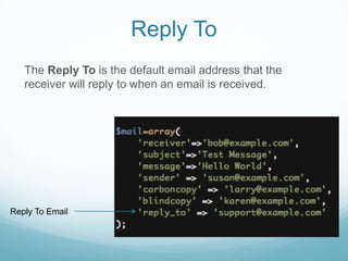 Sending Email Basics PHP | PPTX