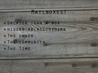 Mailbox Presentation | PPT
