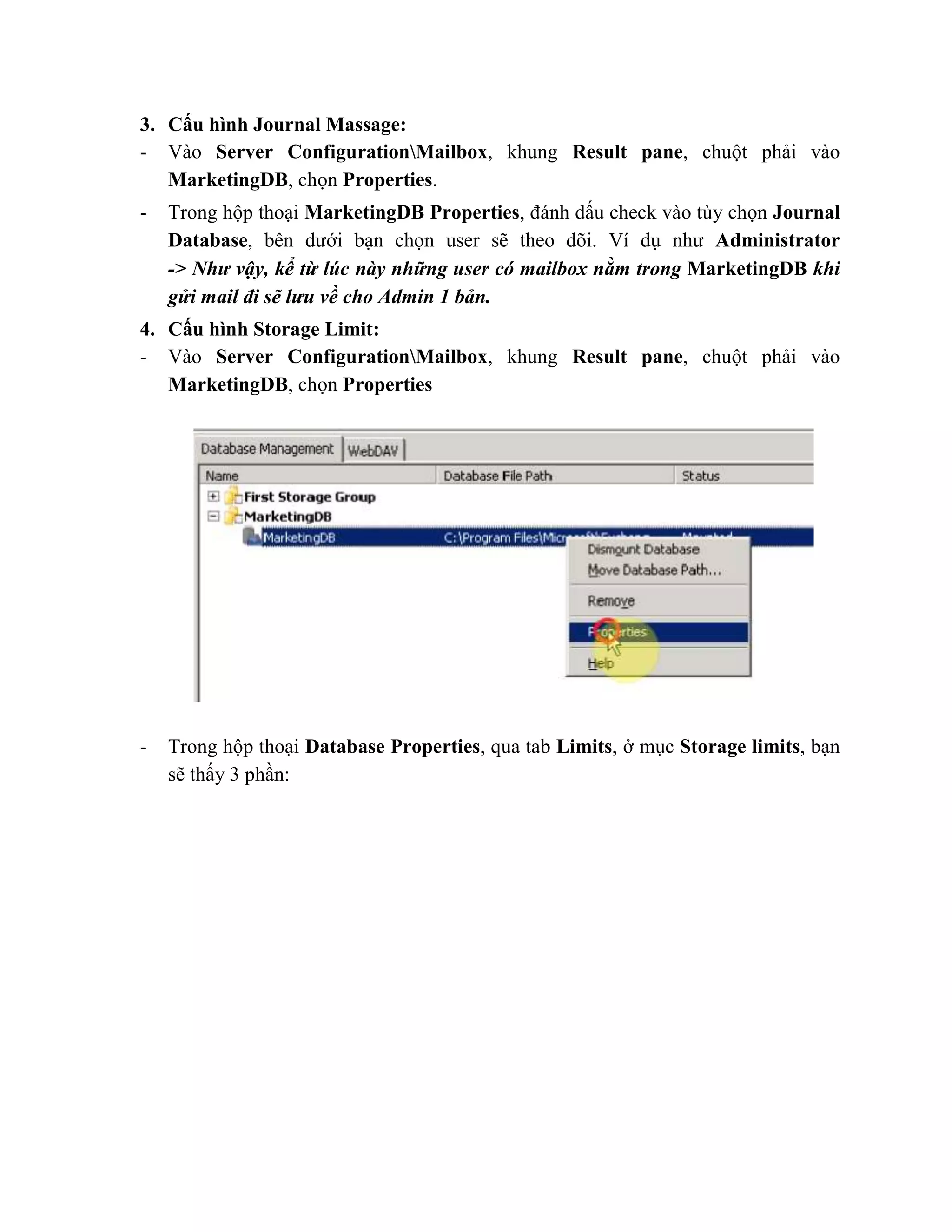 Mailbox database & public folder | PDF