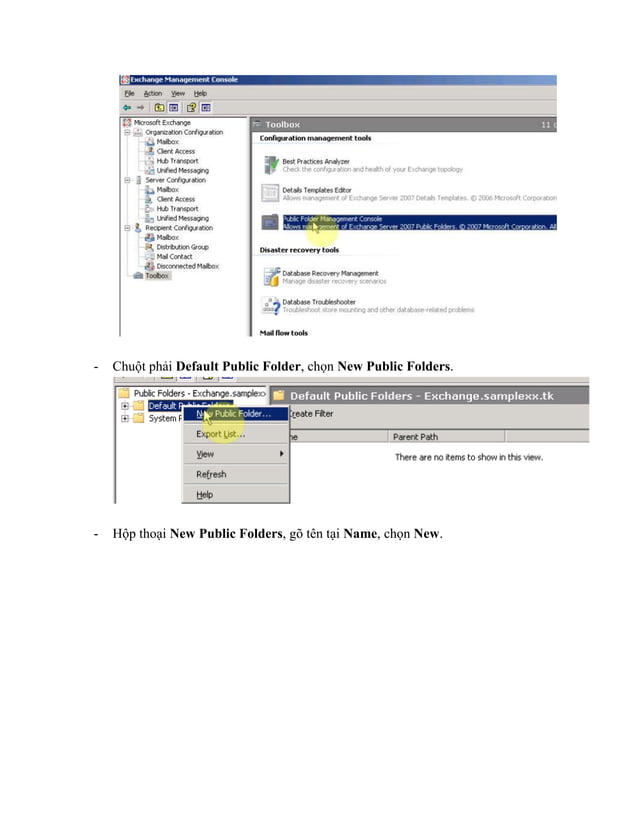 Mailbox database & public folder | PDF