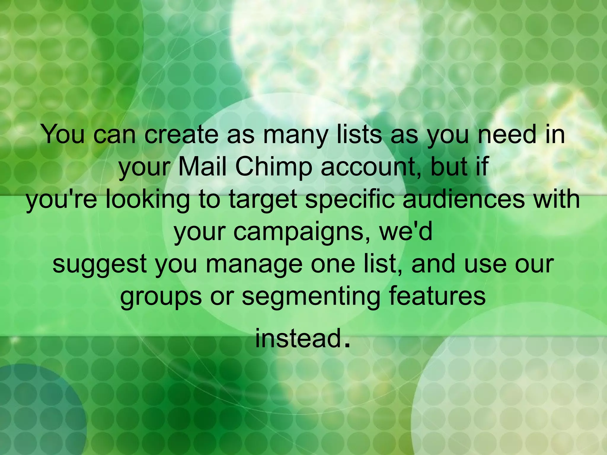 Mailchimp presentation | PPT