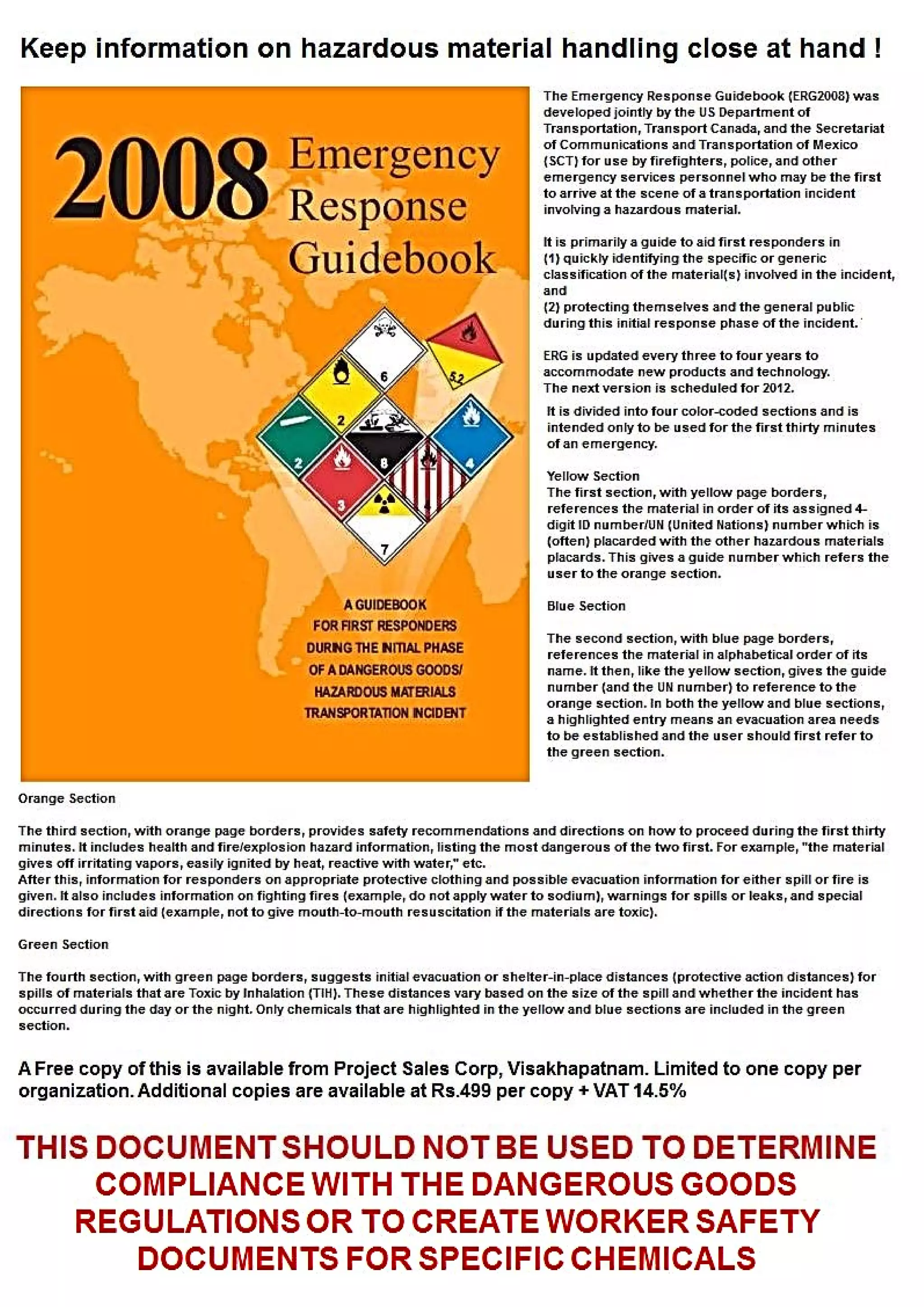 Emergency Response Guidebook | PDF