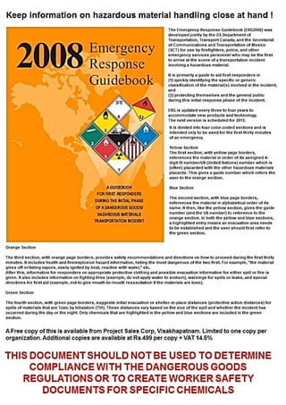 Emergency Response Guidebook | PDF
