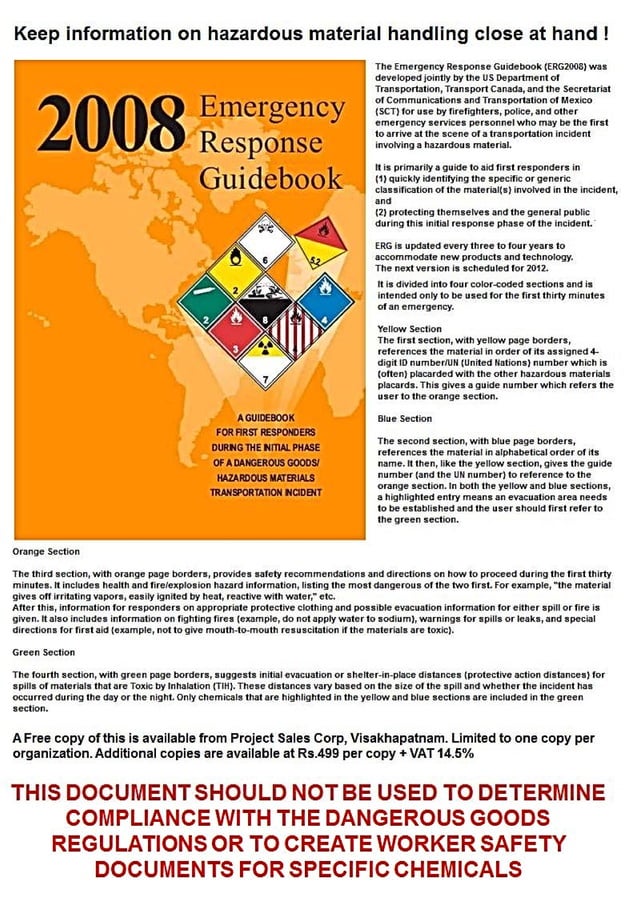 Emergency Response Guidebook | PDF
