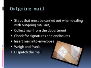 Mail handling powerpoint elizabeth | PPTX