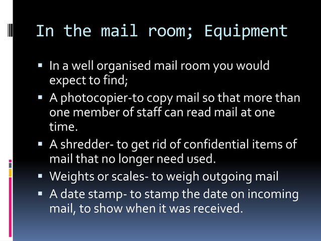 Mail handling powerpoint elizabeth | PPTX