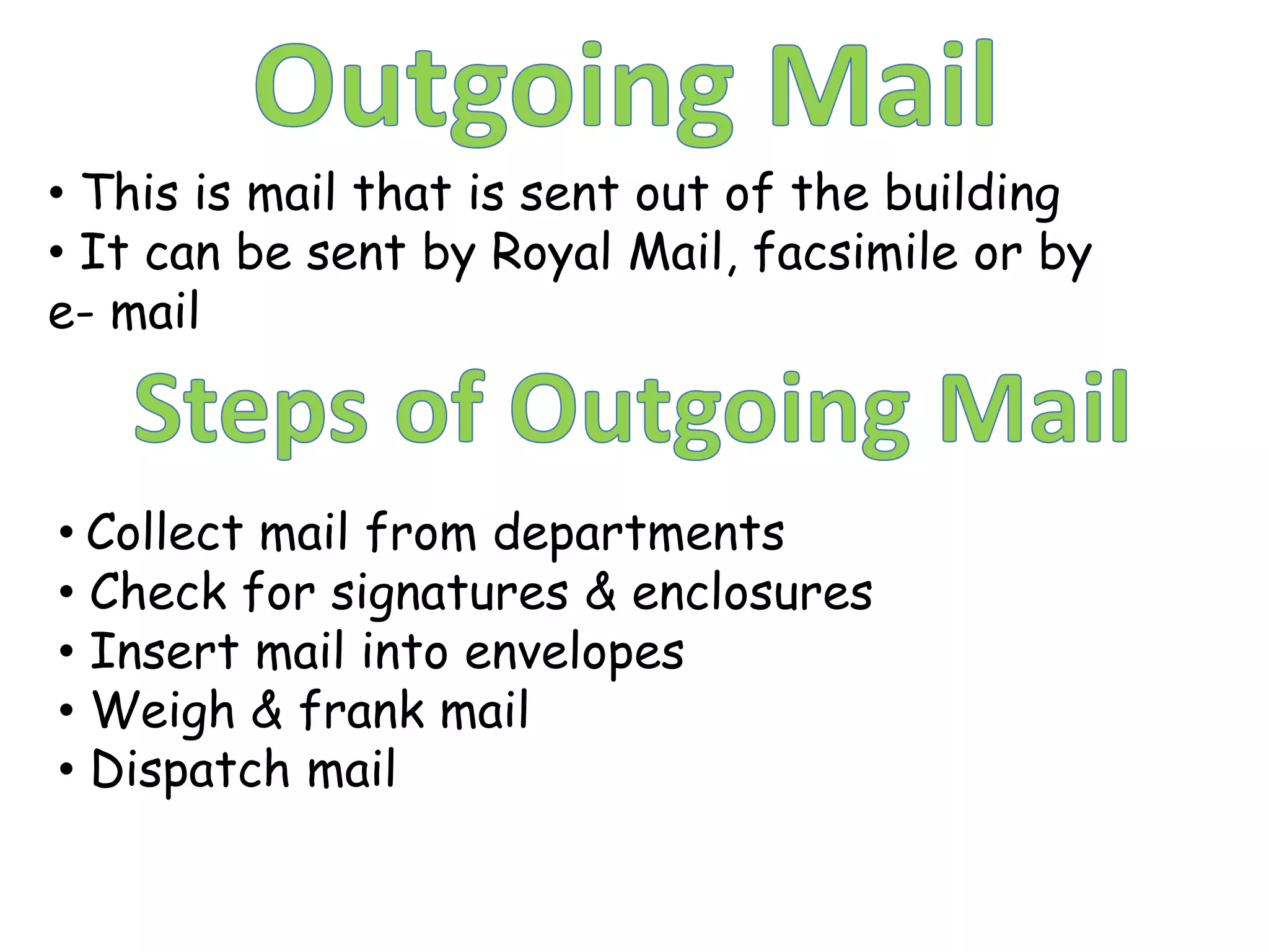 Mail handling revision lauren | PPTX