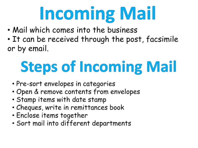 Mail handling revision lauren | PPTX