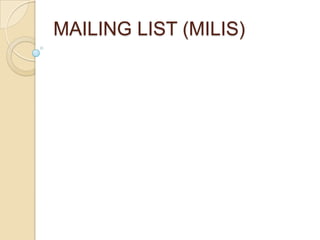 Mailing list (milis) | PPT