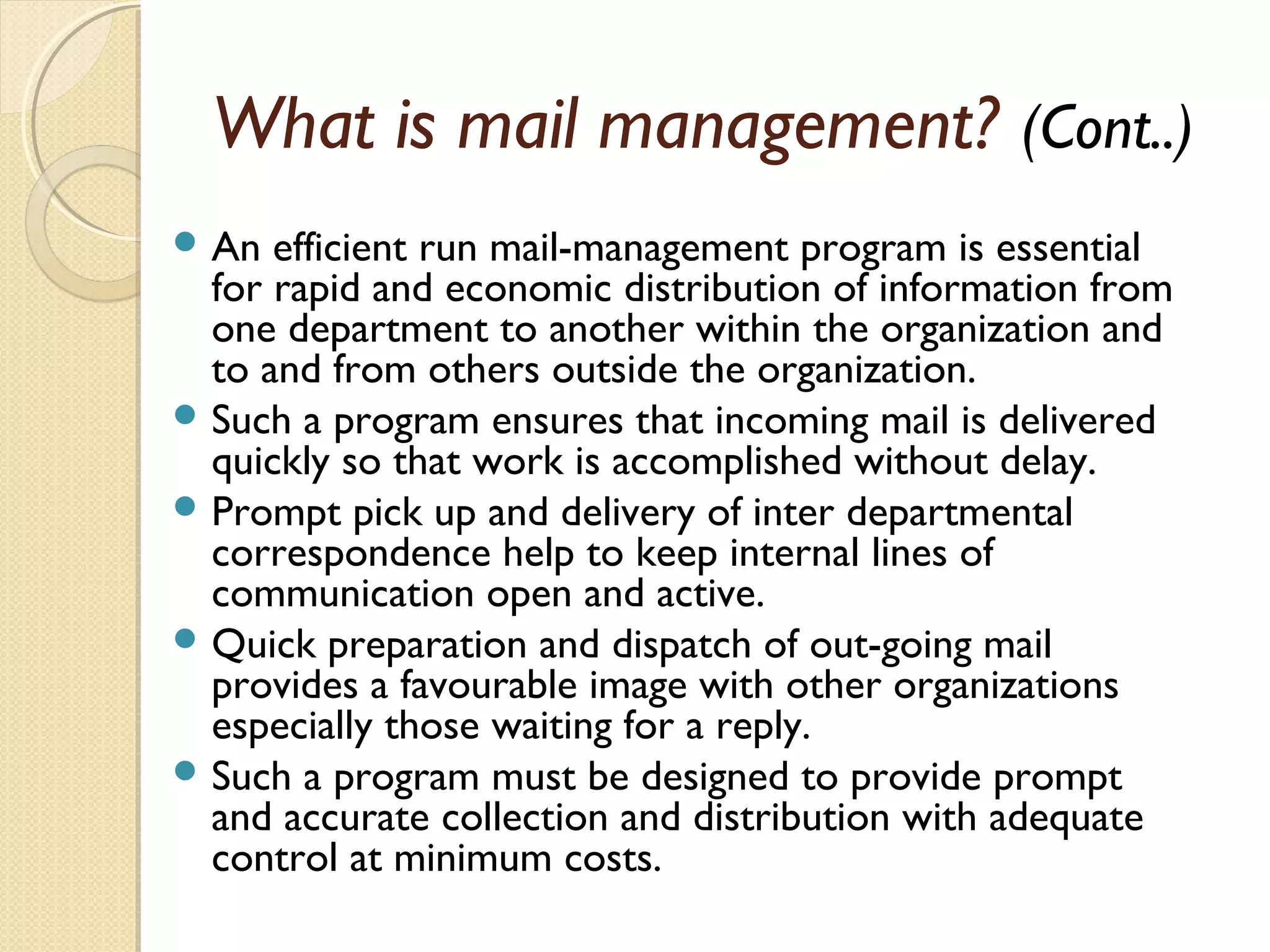 Organization Mail Management | PPT