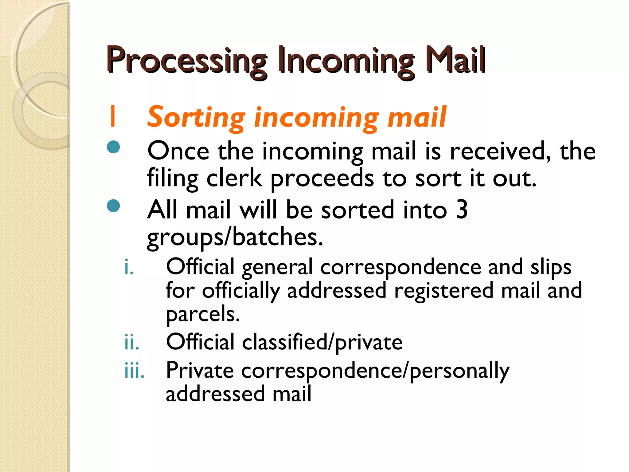 Organization Mail Management | PPT