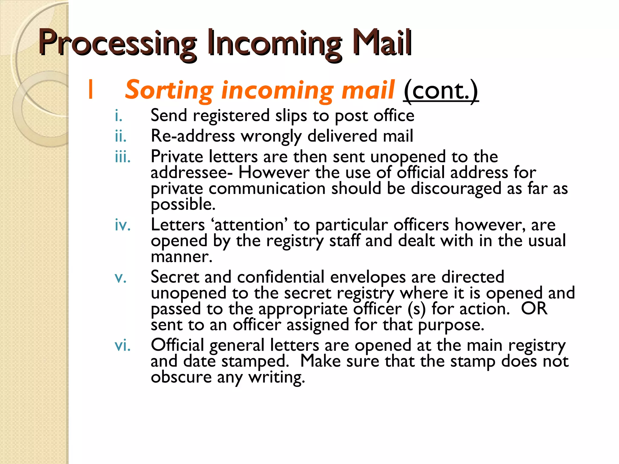 Organization Mail Management | PPT