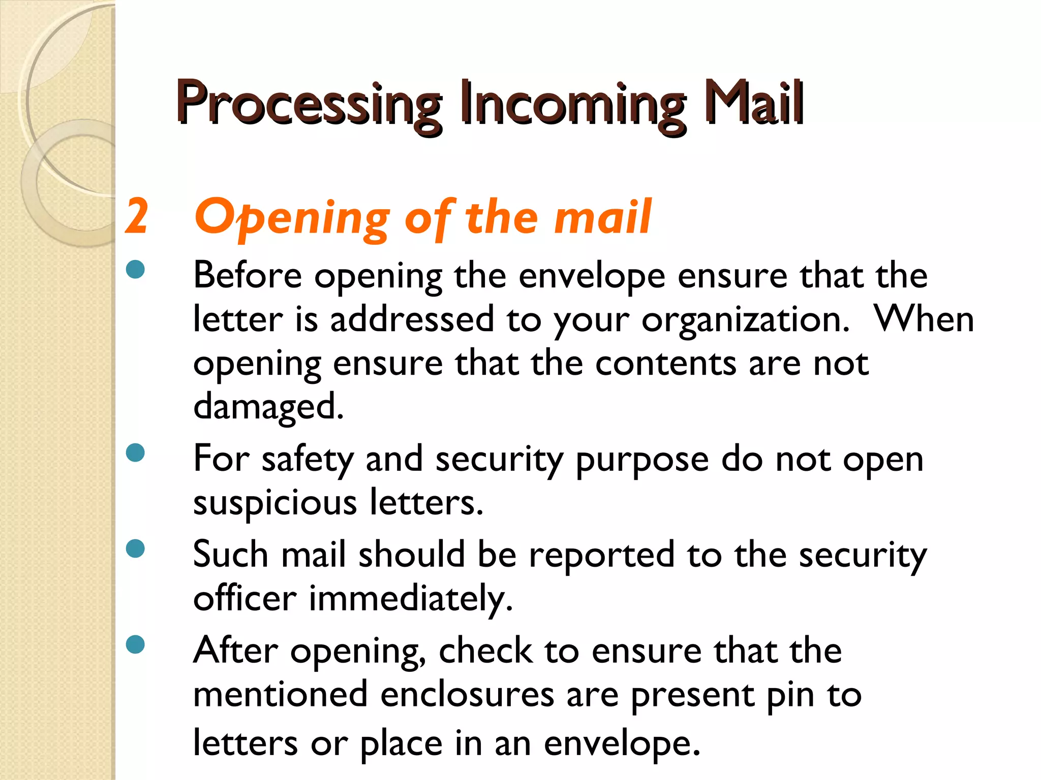 Organization Mail Management | PPT