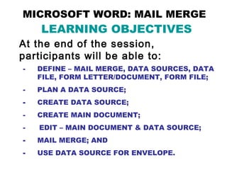Mail merge | PPT
