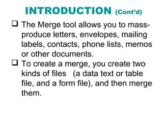 Mail merge | PPT