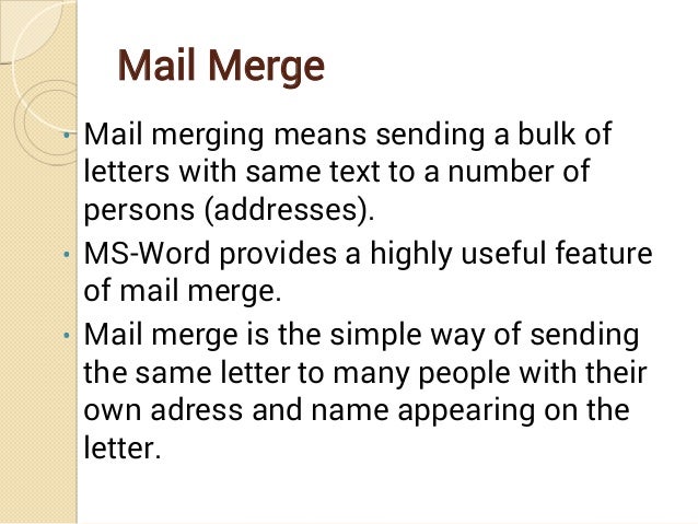 Mail merge